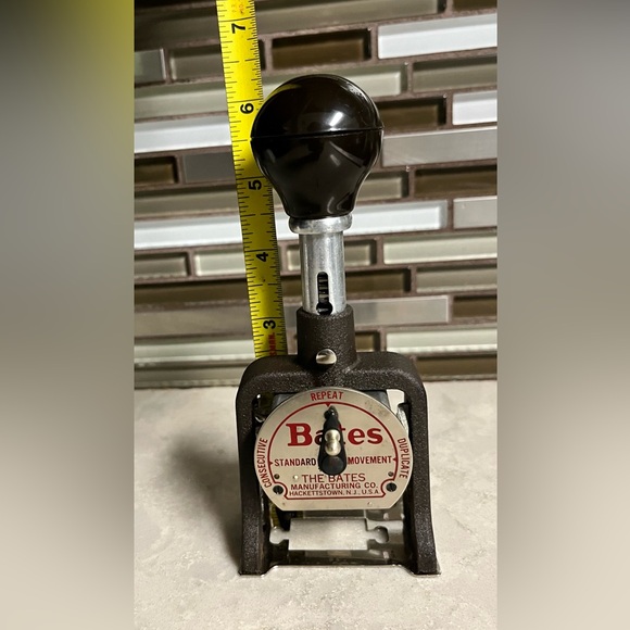 Bates | Office | Antique Vintage Bates Metal Numbering Machine 6 Wheels ...